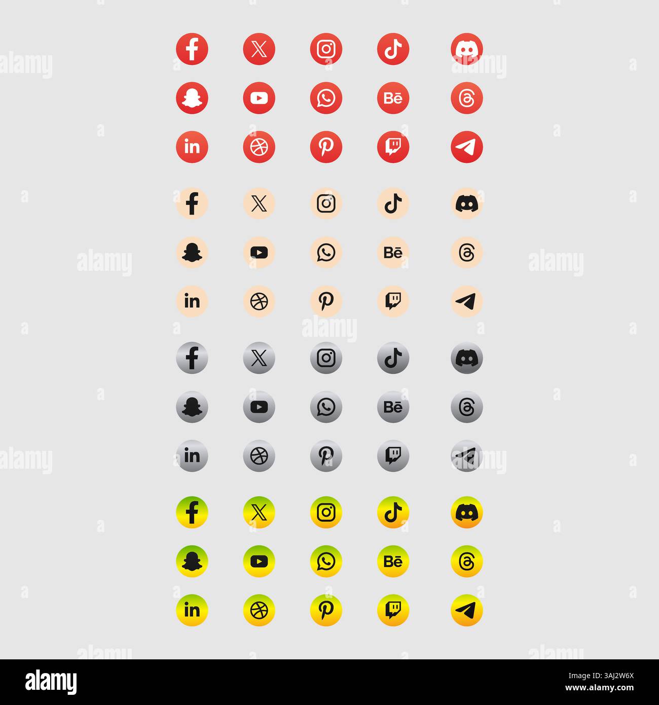 Media social or social networking icons and logos design template ...