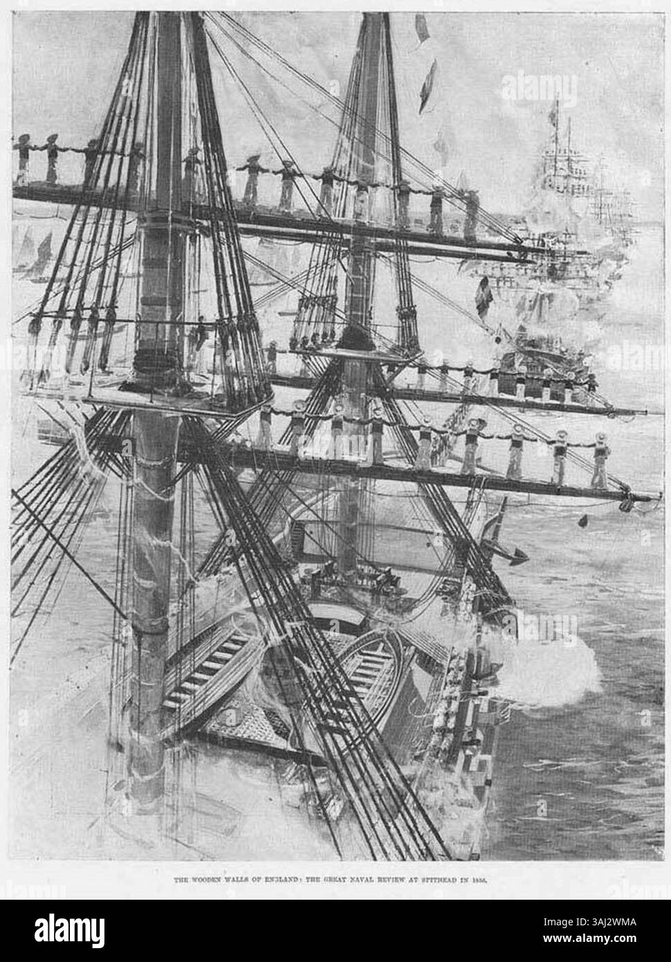 The Great Naval Review at Spithead in 1856, showing the ‘Wooden Walls ...