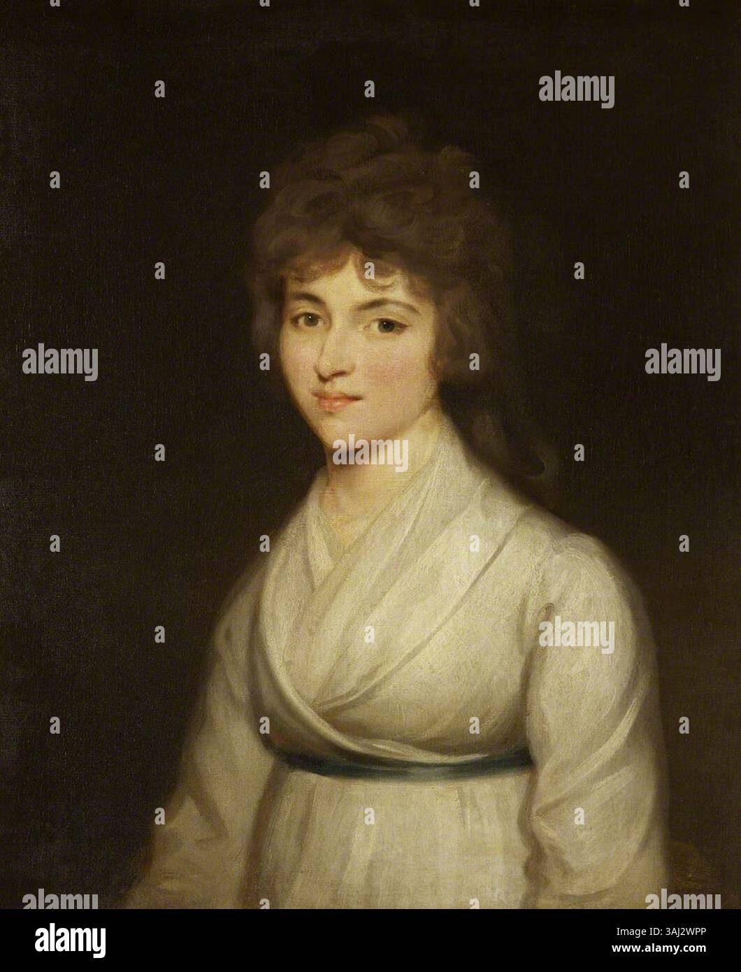 This 18th-century portrait, painted between 1770 and 1799, depicts ...