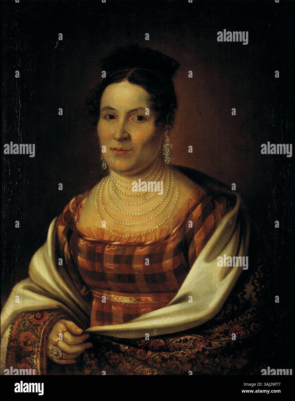 A portrait of Melaniya Dmitrievna Basnina, painted by M.A. Vasiliev in ...