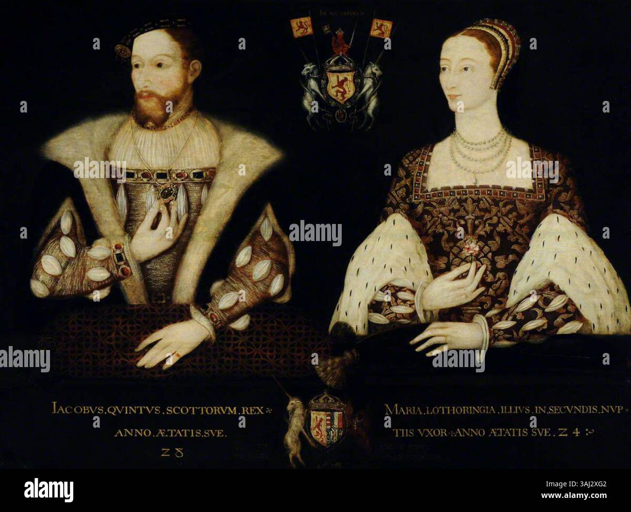 This portrait depicts James V of Scotland (1512-1542) and Mary of Guise ...