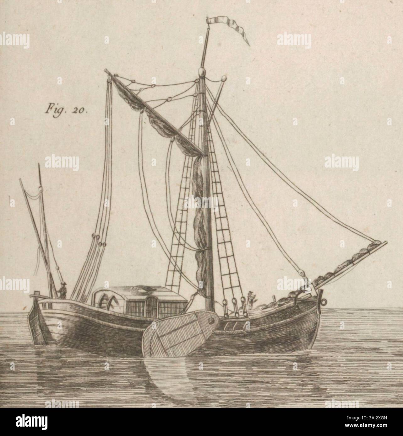 Daniel Lescallier's 1791 drawing of a naval ship, engraved by Petit ...