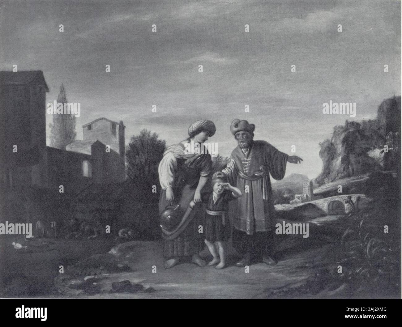 Pieter van Bie's 'The Expulsion of Hagar' illustrates the biblical ...