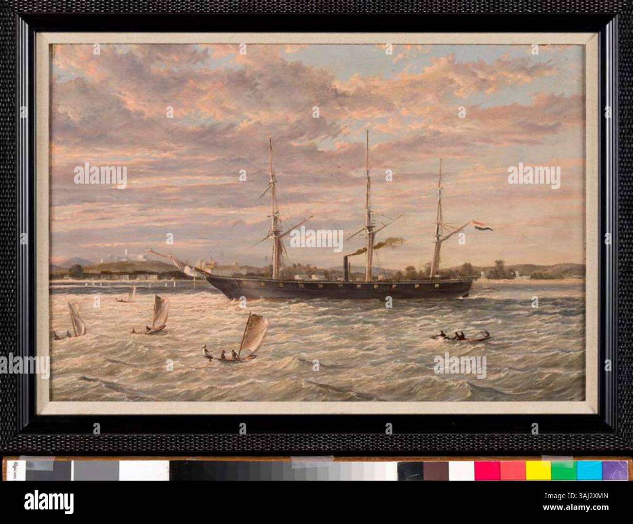 Anonymous painting of the screw steamship 'Metalen Kruis' near Fort ...