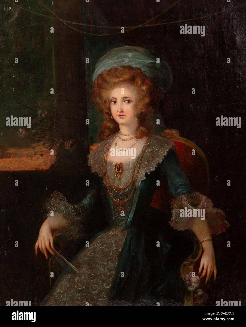 This 19th-century French portrait follows the 18th-century styles ...