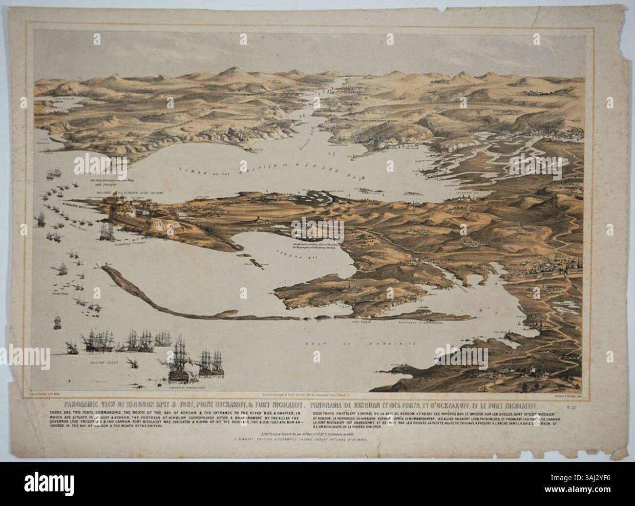A map from the Crimean War, dated October 30, 1855, depicting the ...