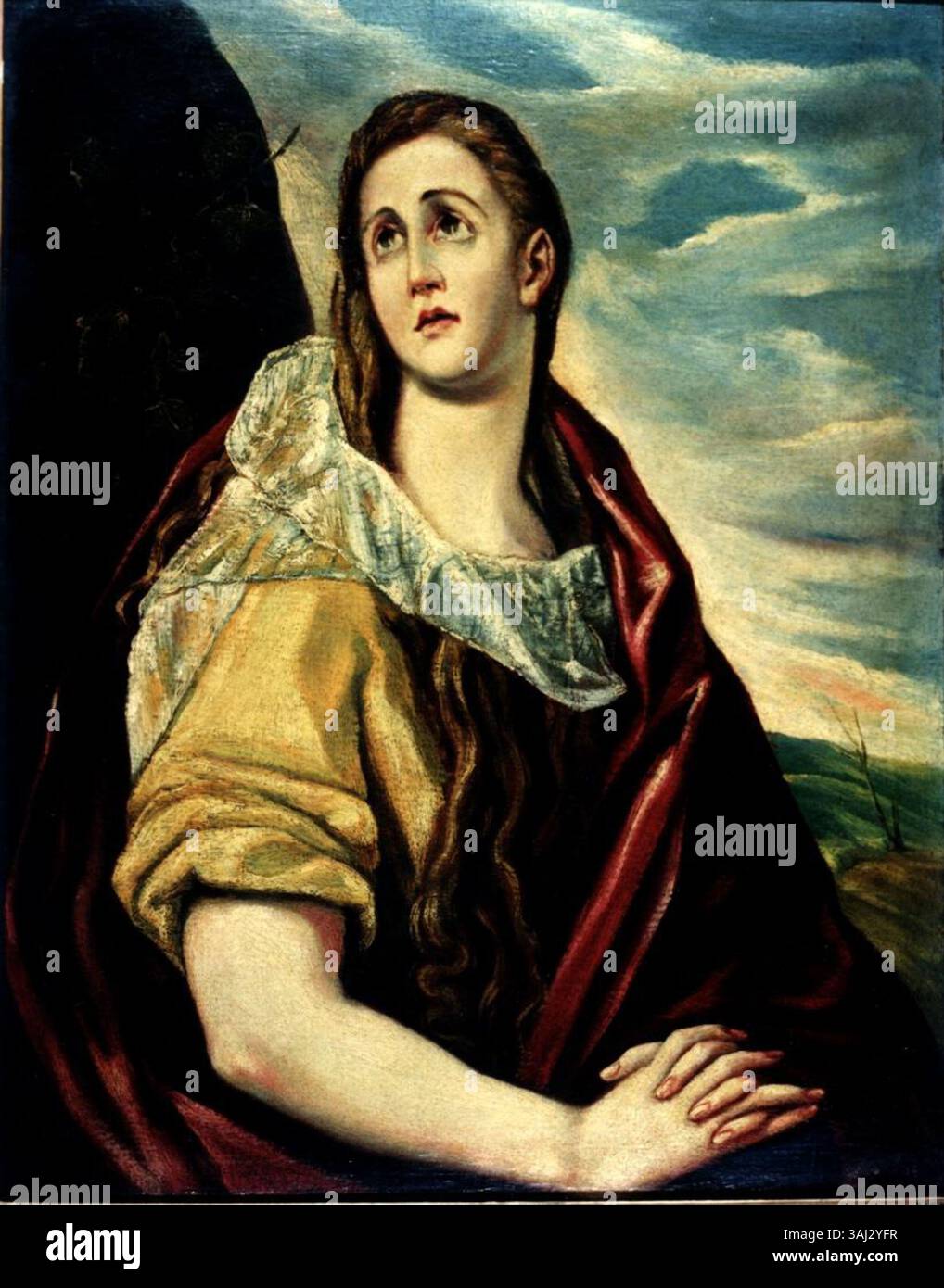 This 1610 oil painting, attributed to a follower of El Greco, depicts ...