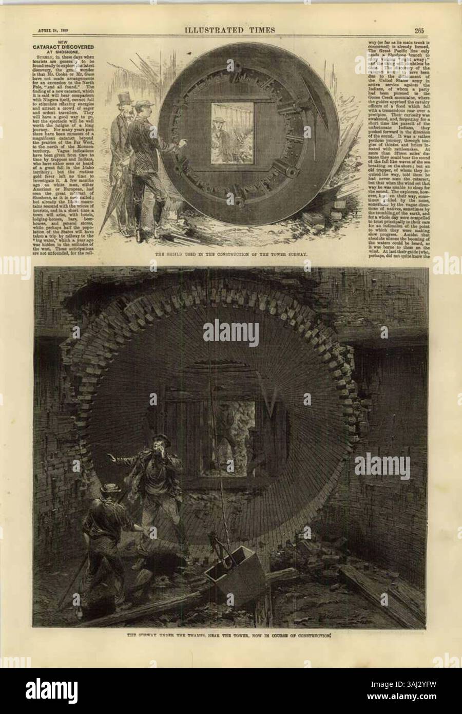 The Tower subway under the Thames, illustrated in the Illustrated Times ...