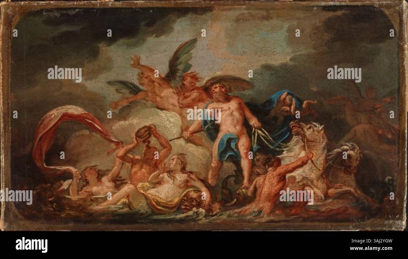 In this 1770 painting, Nicolas Guibal depicts Neptune, the Roman god of ...