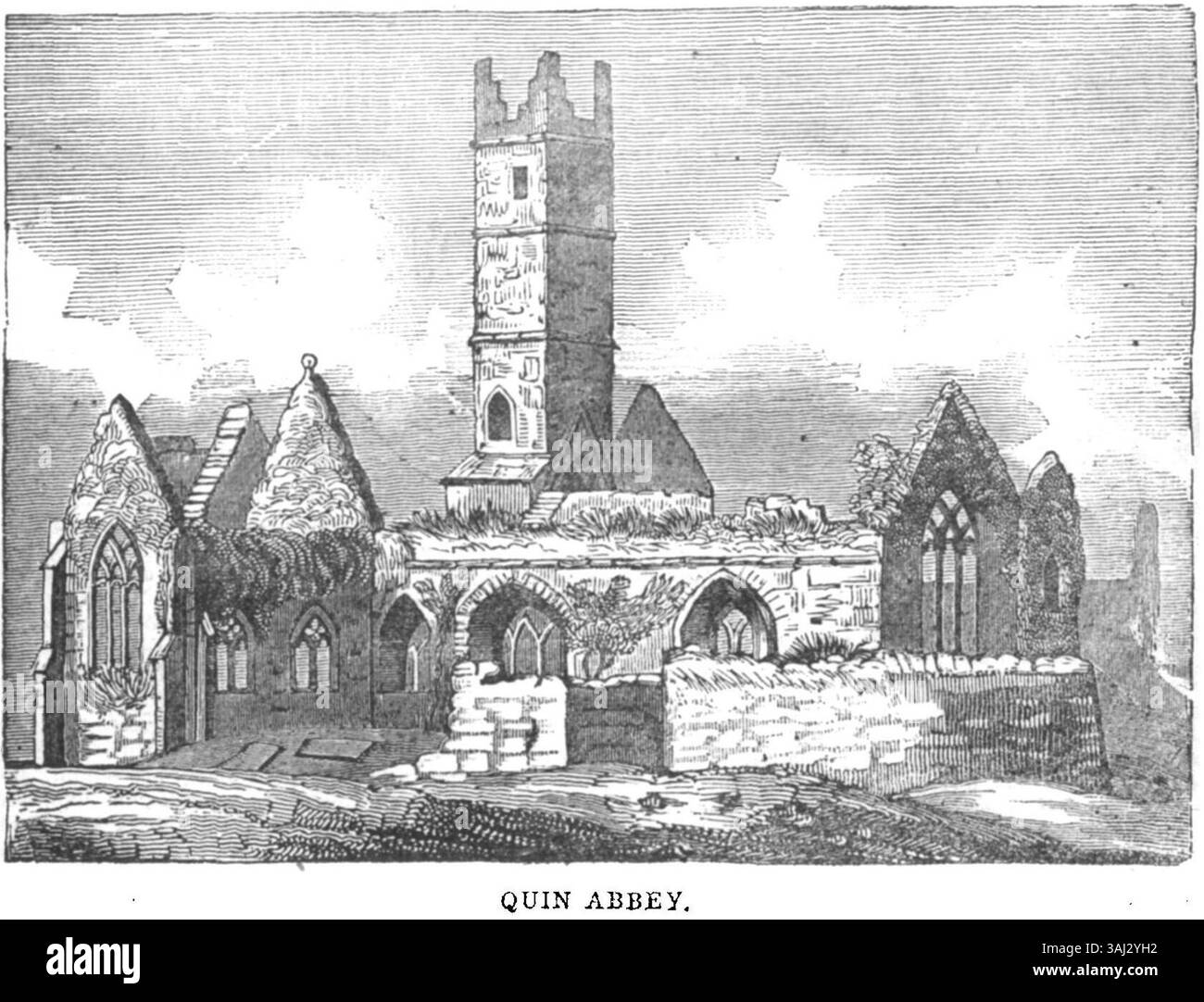 This 1833 depiction from the Dublin Penny Journal shows Quin Abbey, a ...
