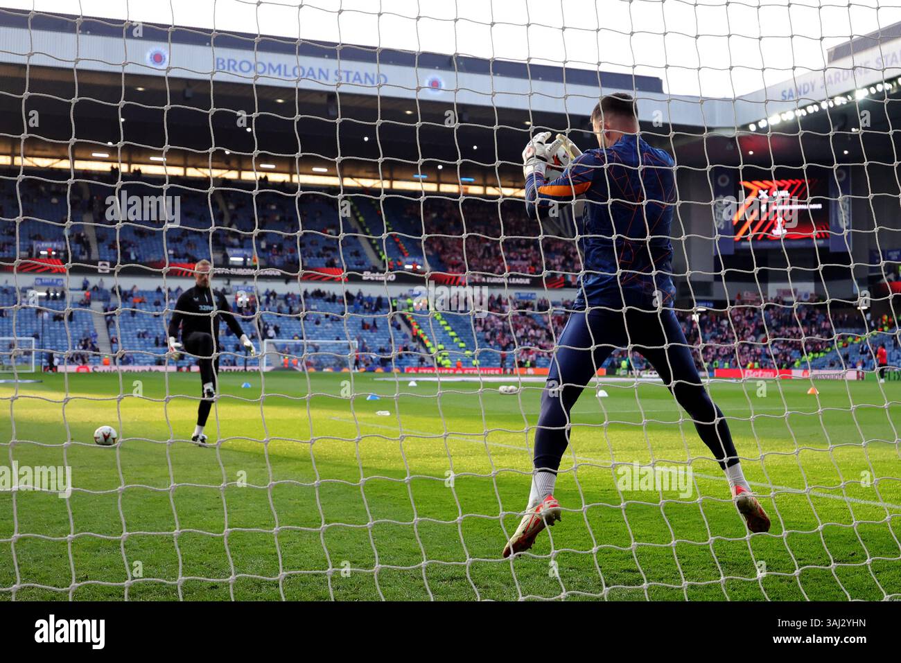 Rangers goalkeeper Liam Kelly warms up before the UEFA Europa League ...