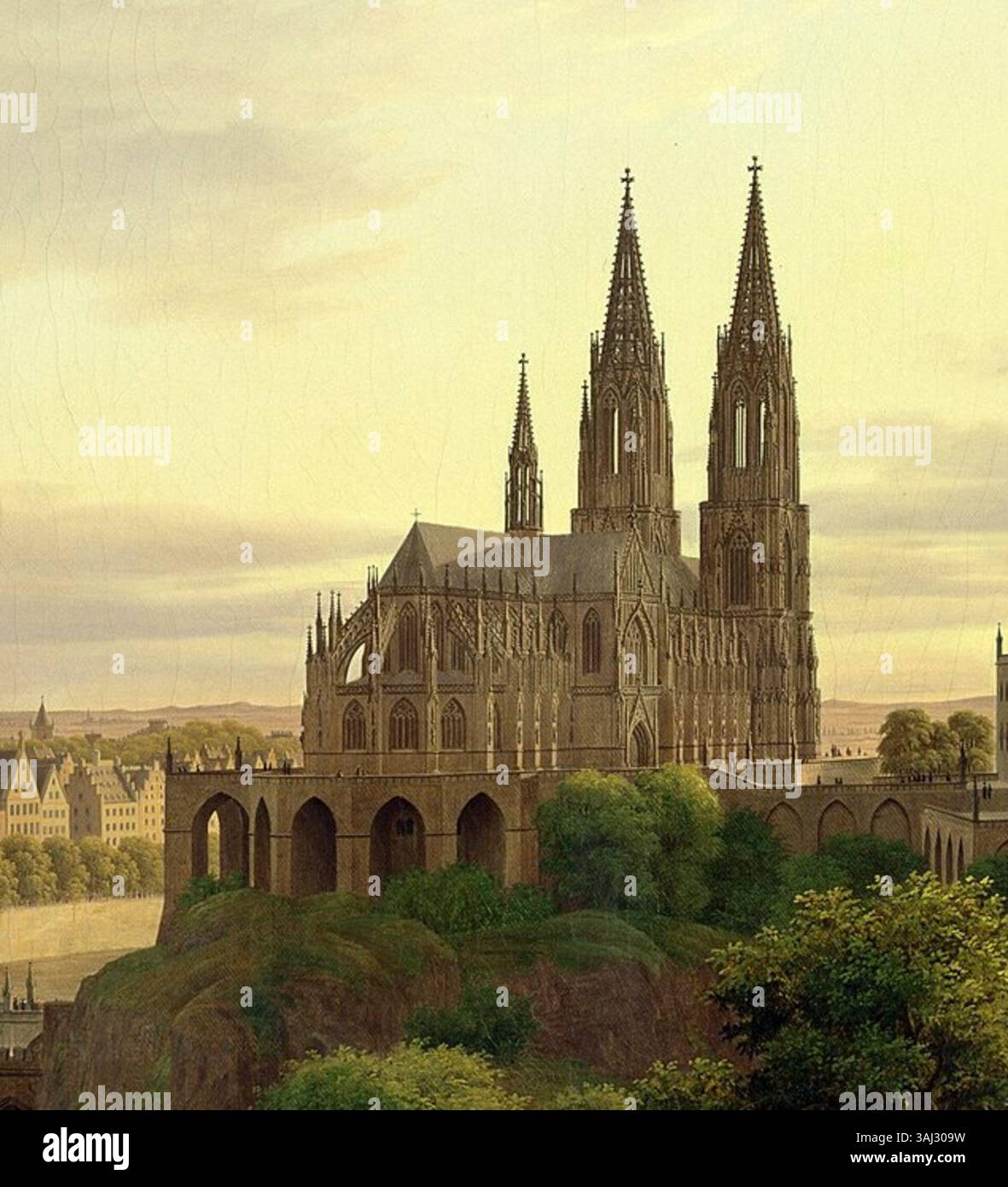 Carl Georg Adolph Hasenpflug's 1830 painting, ‘Mittelalterliche Stadt ...