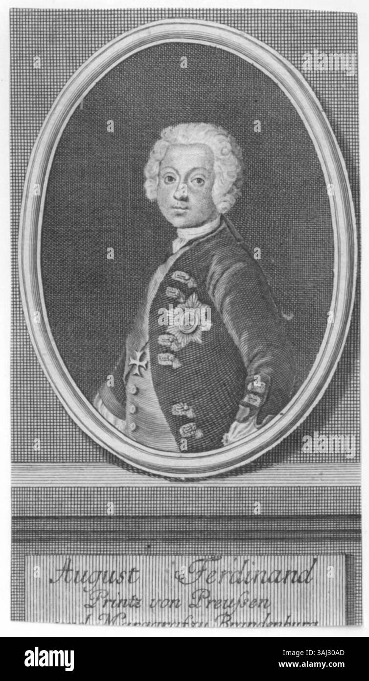 Portrait of Augustus Ferdinand, Prince of Prussia, depicted in an 18th ...