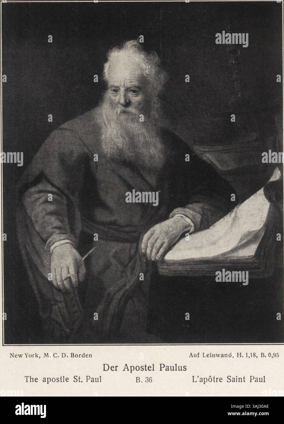 After Rembrandt, 'St. Paul Seated at a Desk' is a 17th-century painting depicting the apostle ...