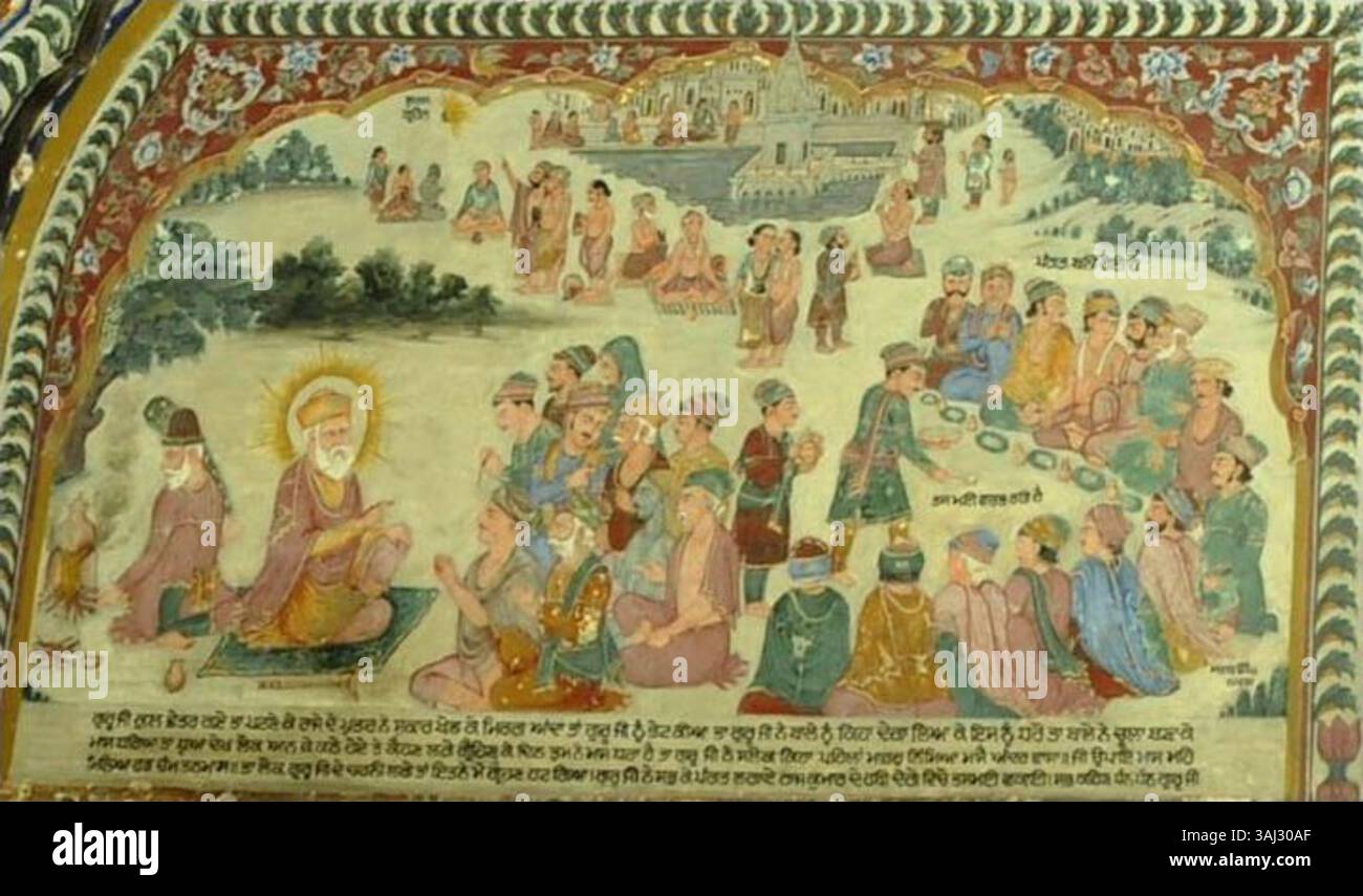 This fresco, created by Gian Singh Naqqash, Jaimal Singh Naqqash, Mehtab Singh Naqqash, and ...