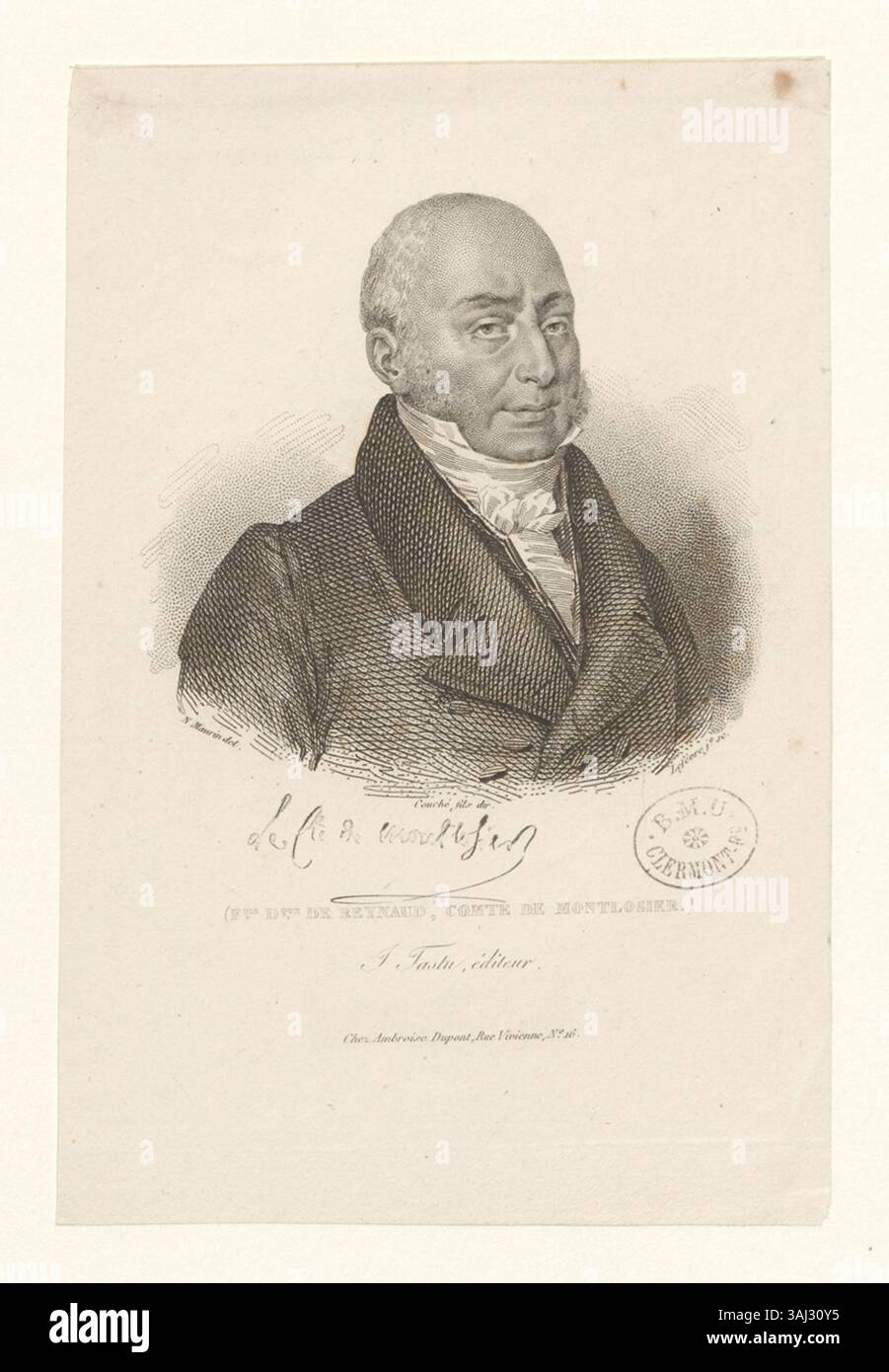 This intaglio print depicts François Dominique de Reynaud, Comte de ...