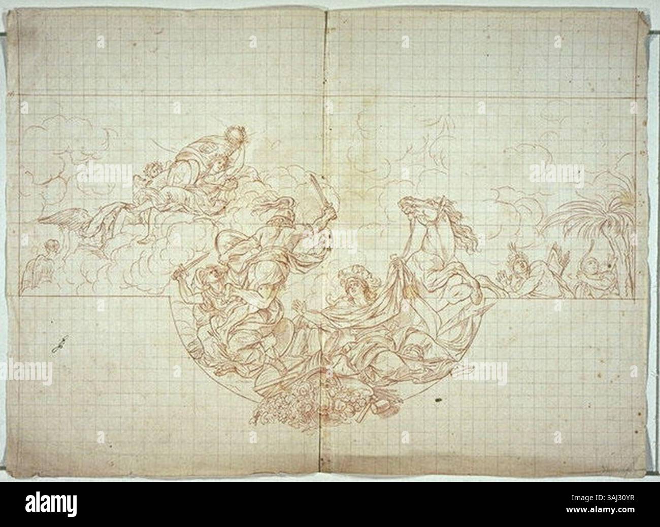 Anonymous drawing after Charles Le Brun, depicting the capture of ...