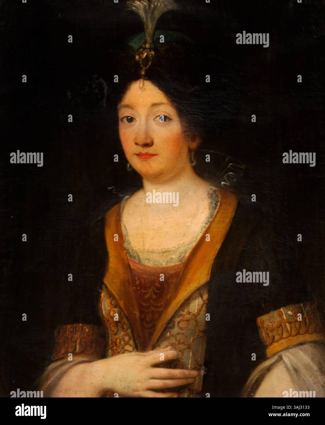 A 17th-century Italian portrait depicts a gentlewoman wearing a turban ...