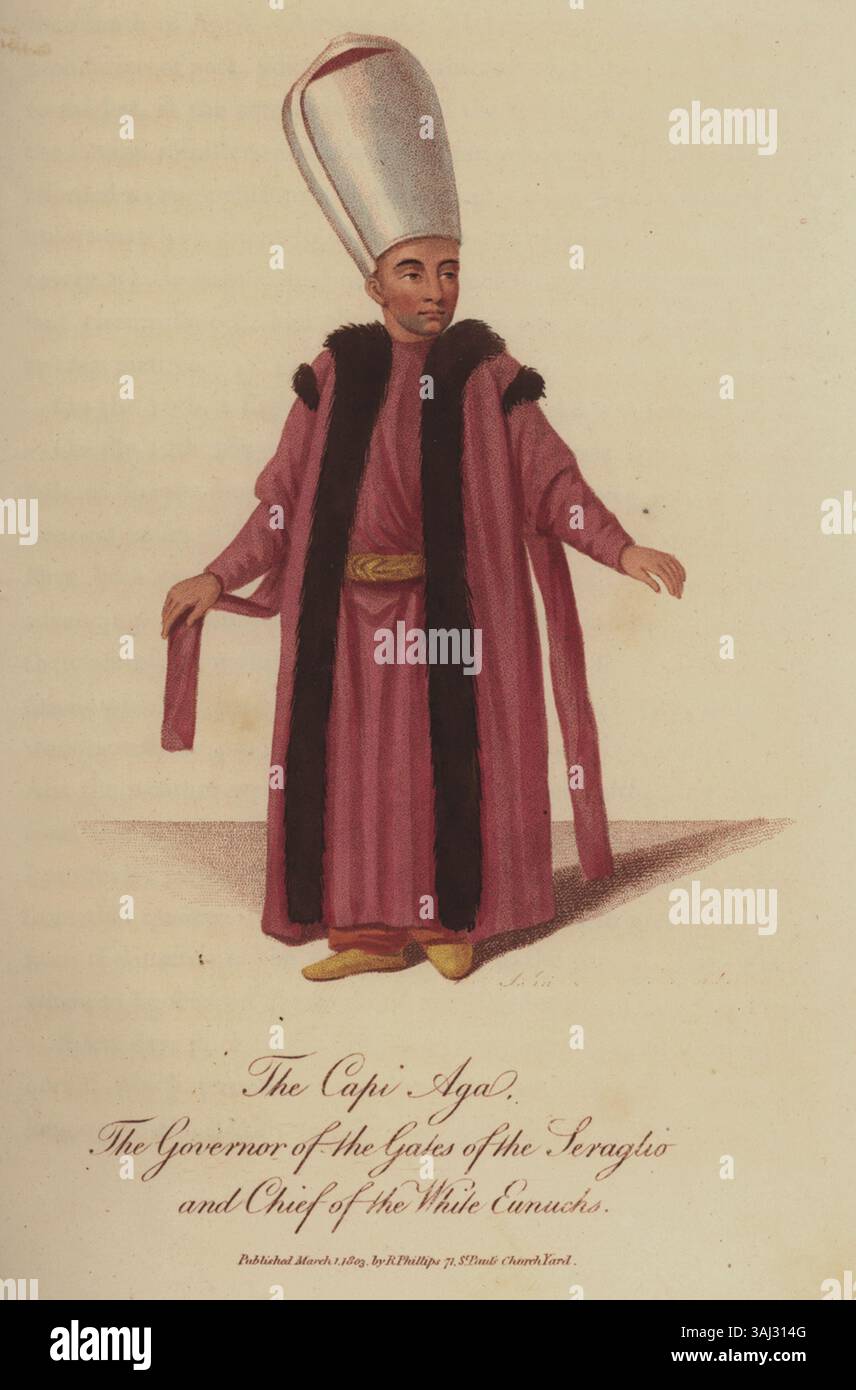 This engraving portrays the Capi Aga, the Governor of the gates of the ...