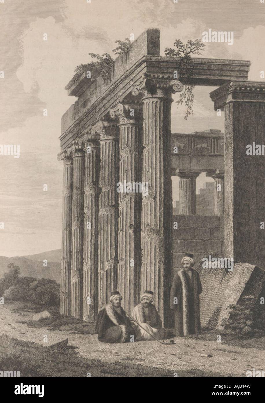 Edward Daniel Clarke's 1814 engraving of the Erechtheion temple in ...