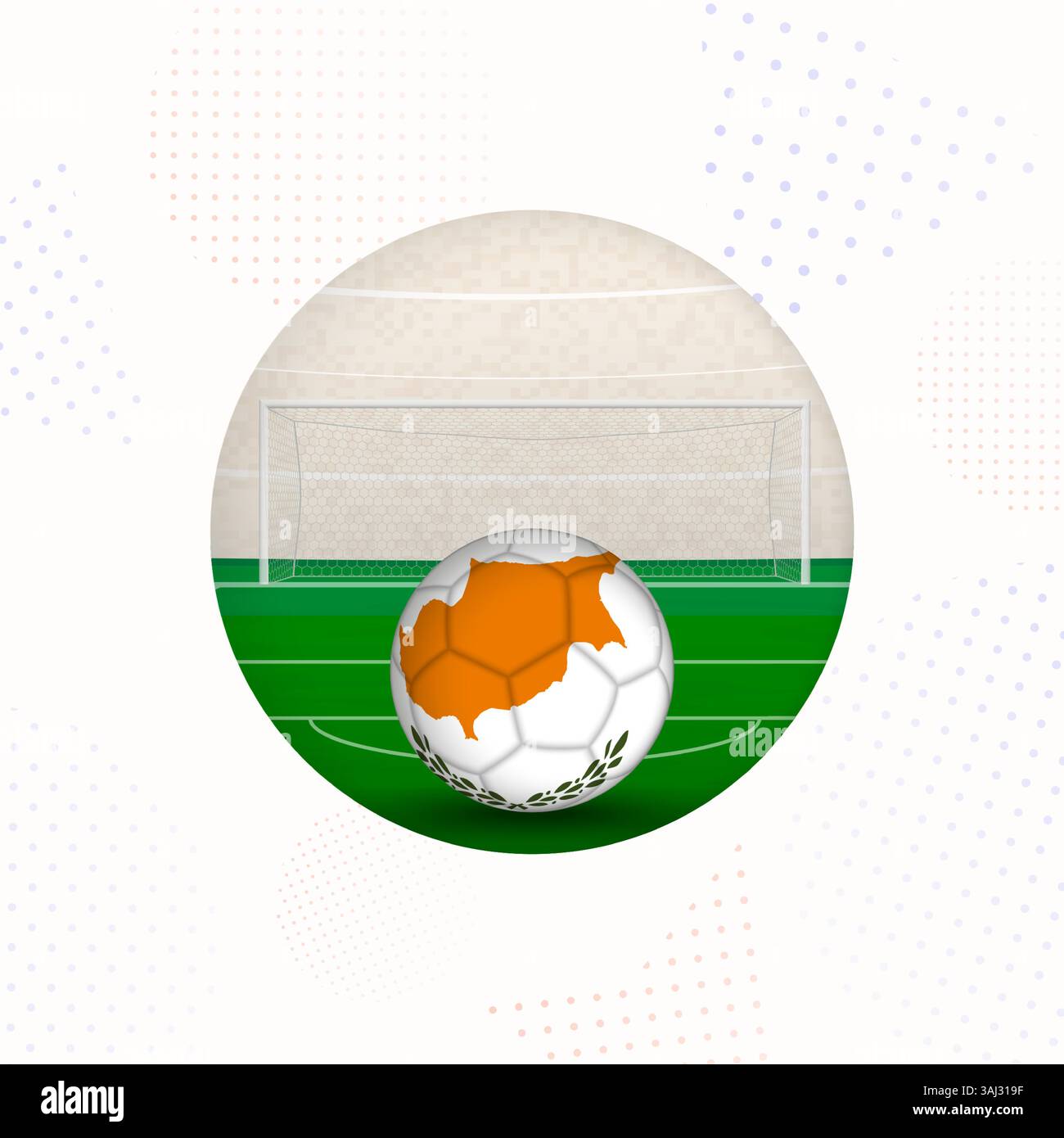 Cyprus Flag Football Image for Sports Promotions, Cyprus Soccer Ball ...