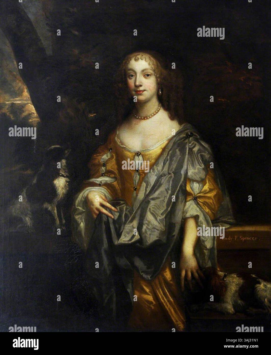 This portrait of Lady Penelope Spencer (1642-1667), created between ...