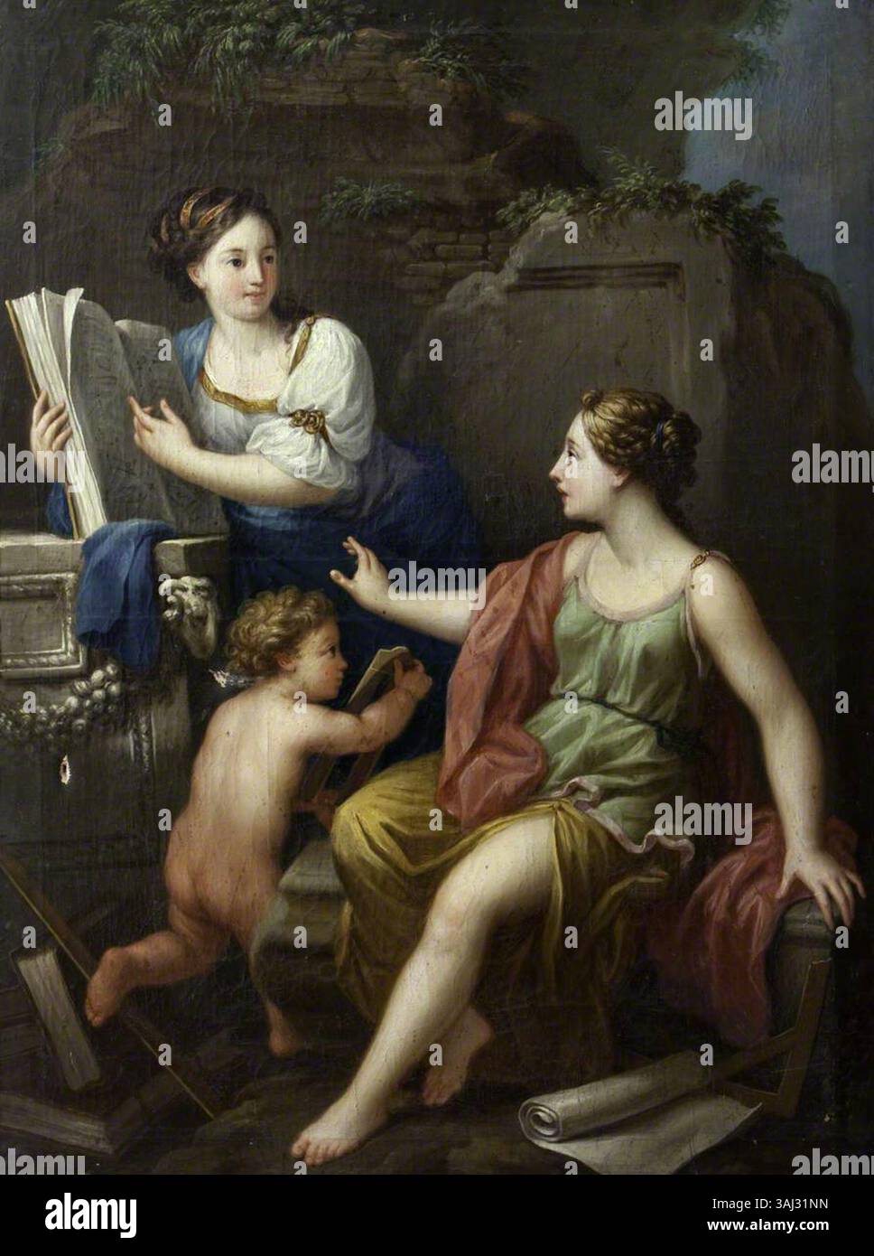 This 1760 allegorical painting, attributed to Charles Lucy, represents ...