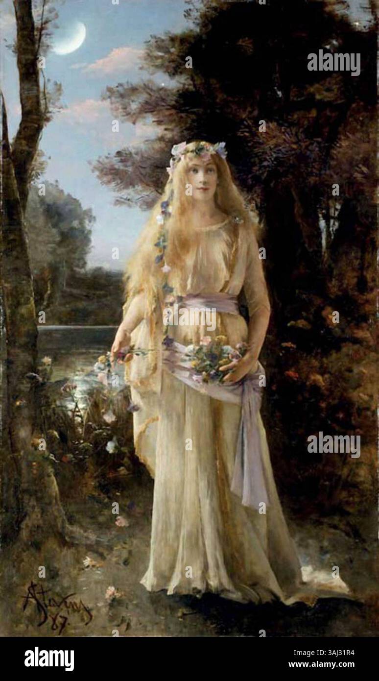 Alfred Stevens' 1887 portrait, 'Ophelie', depicts the iconic character ...