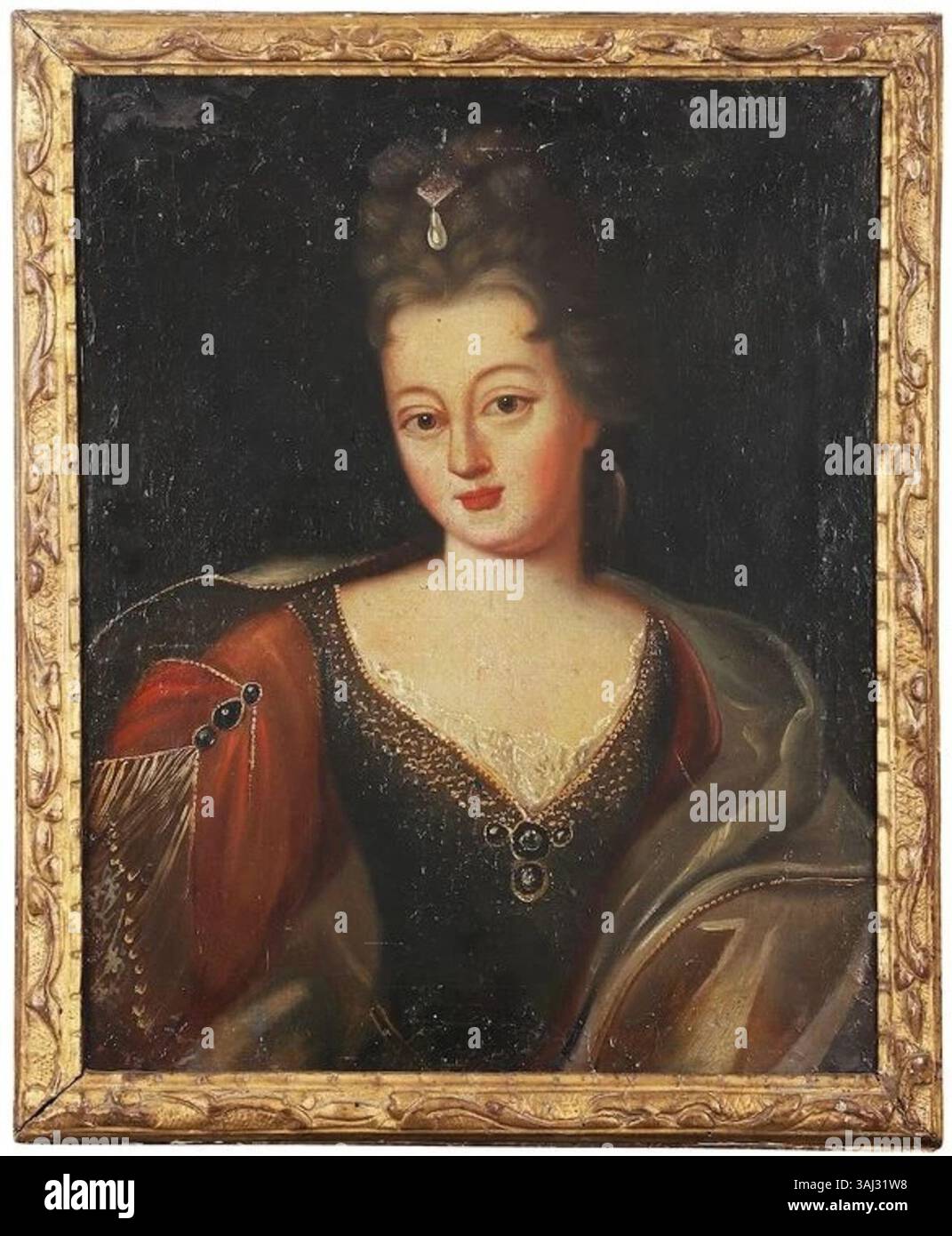 This 17th-century portrait by the French School features a refined ...