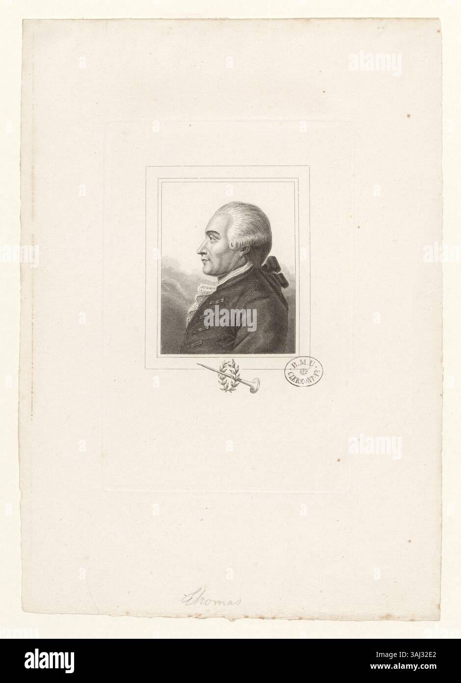 This intaglio print, titled 'Antoine-Léonard Thomas,' is part of the ...