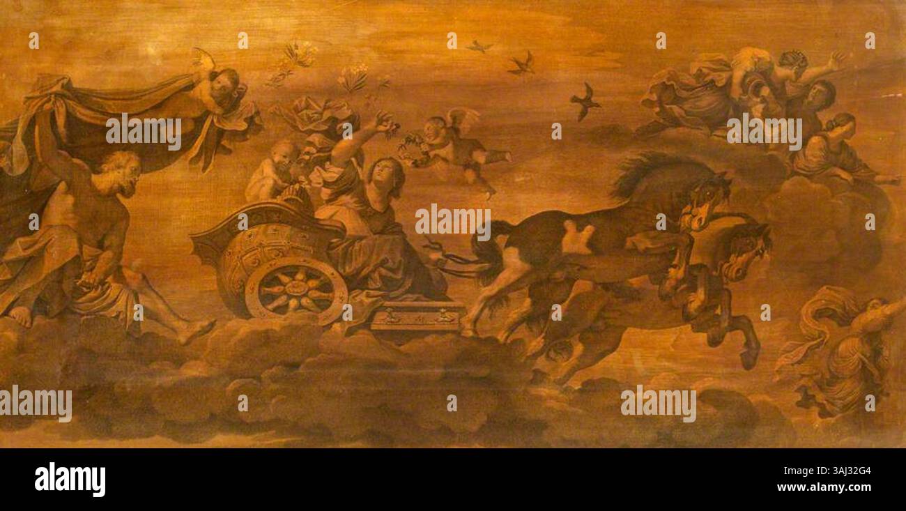 This oil painting, created after Guercino, depicts the mythological ...