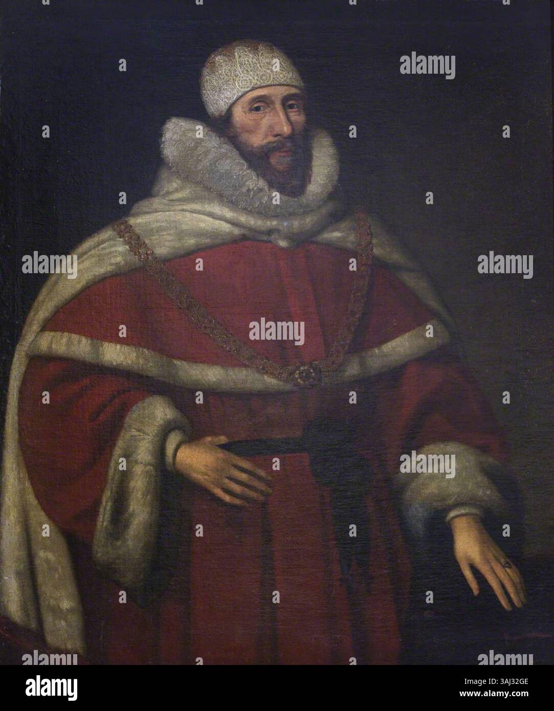 This portrait depicts Sir Henry Hobart, the first Baronet, painted by ...