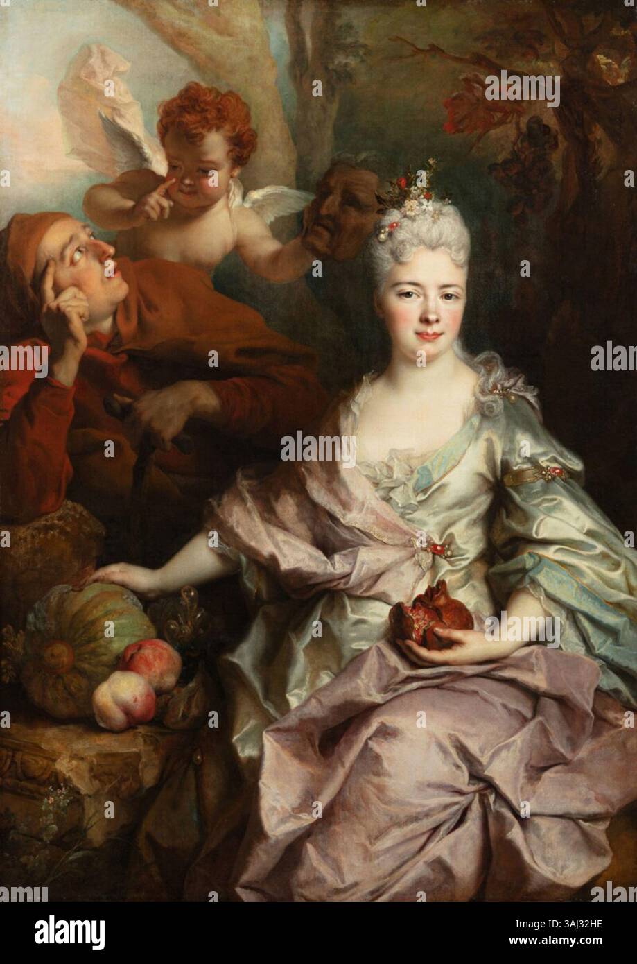 A 1714 portrait by Nicolas de Largillièe of a lady portrayed as Pomona ...