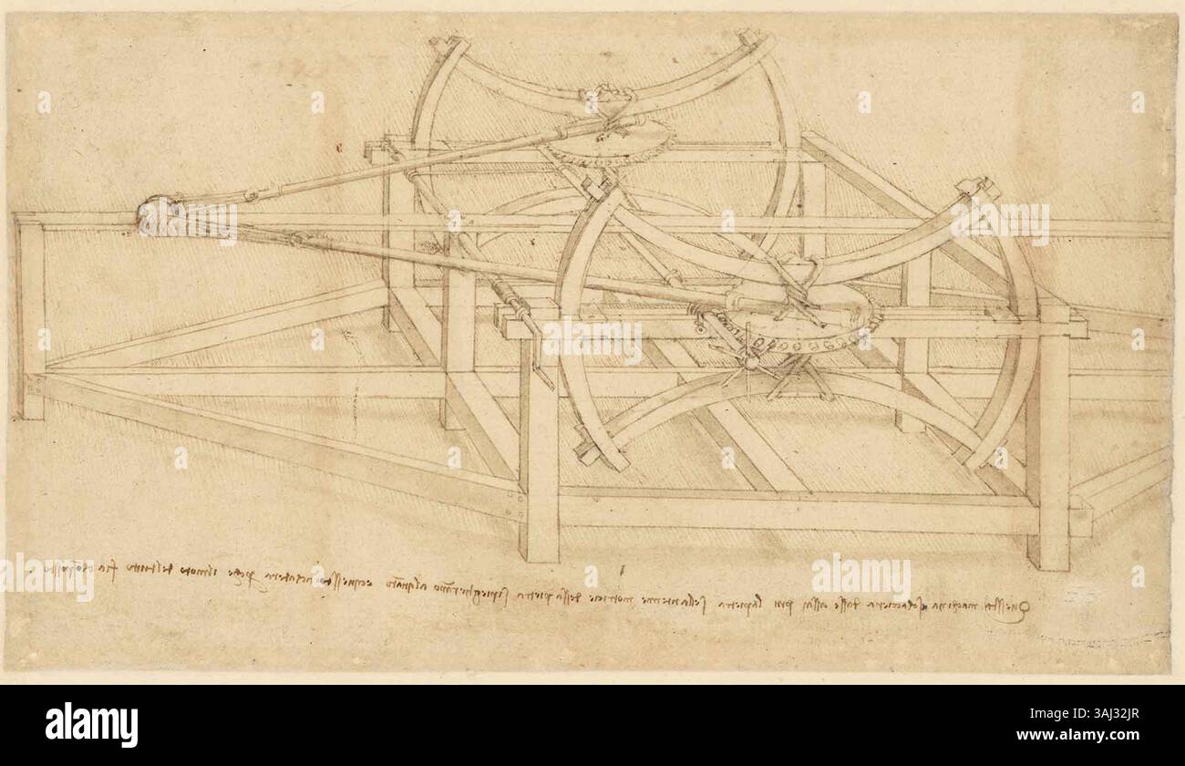 In Leonardo da Vinci's 'Codex Atlanticus' f. 145 recto, circa 1485, Da ...