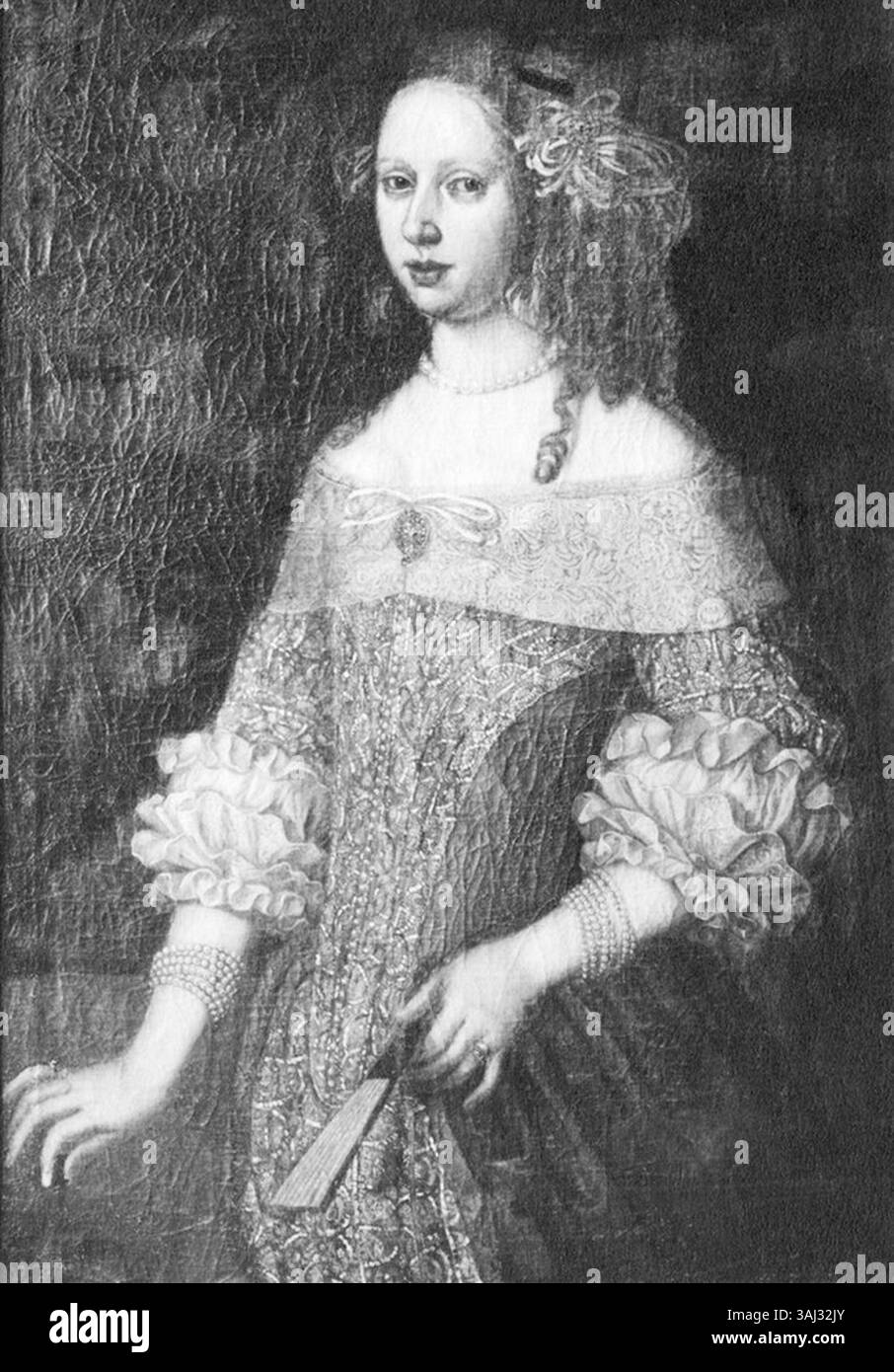 Portrait of Brita Cruus, a Swedish baroness (1641-1716), depicted in a ...