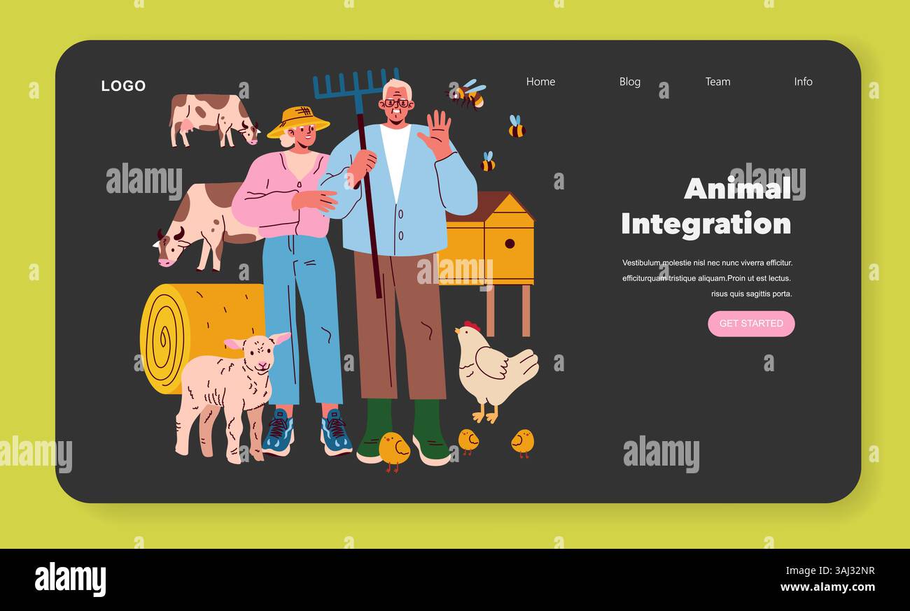 Self-sufficient garden illustration. This artwork portrays a couple ...