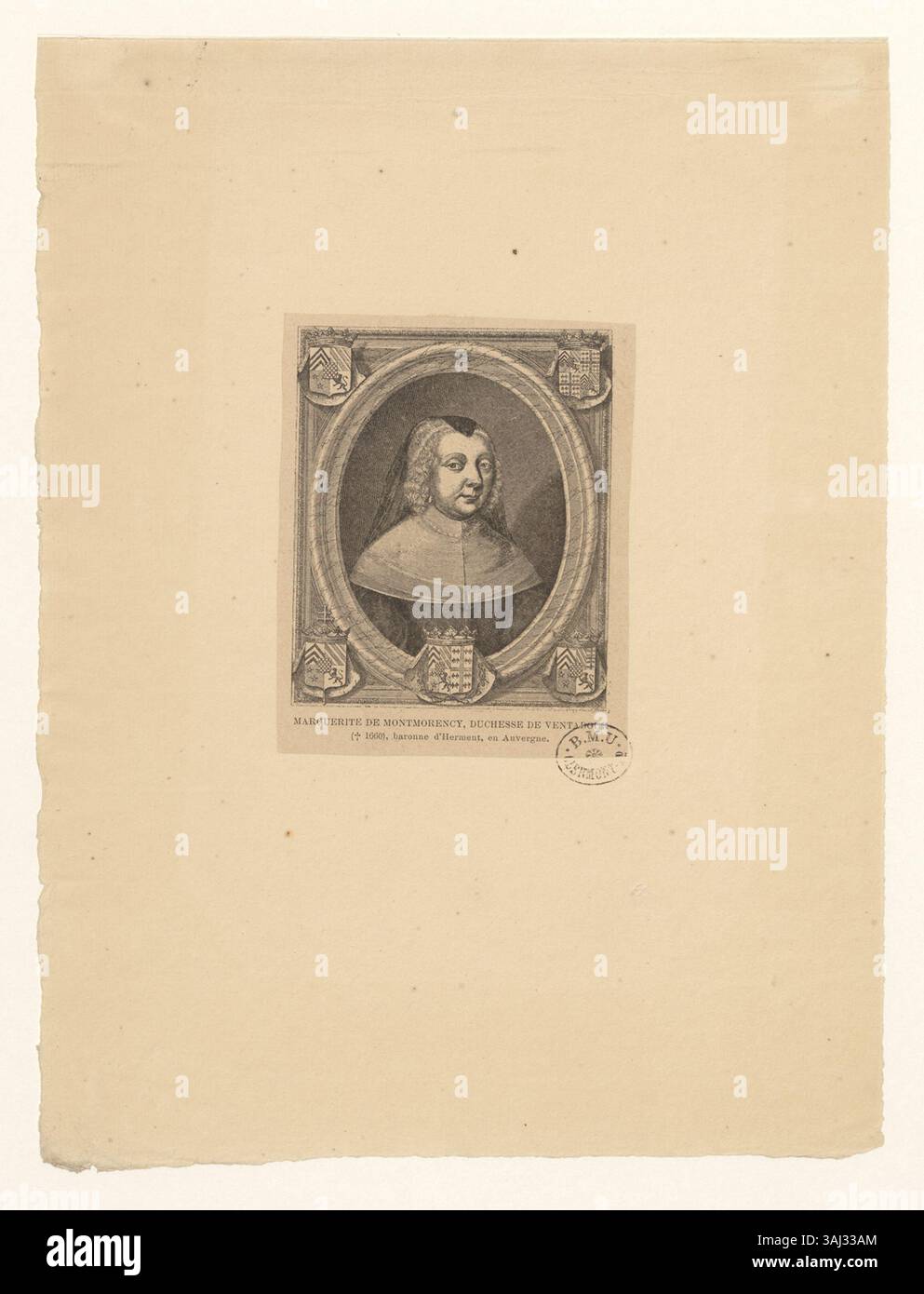 Photomechanical print from 1864 of Marguerite de Montmorency, Duchess ...