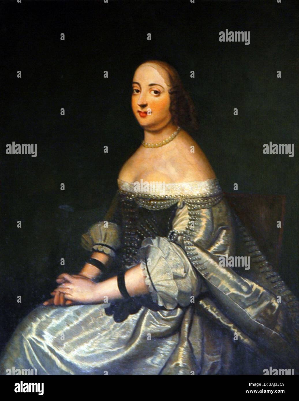 This 17th-century oil painting depicts Marie de Hautefort (1616-1691 ...