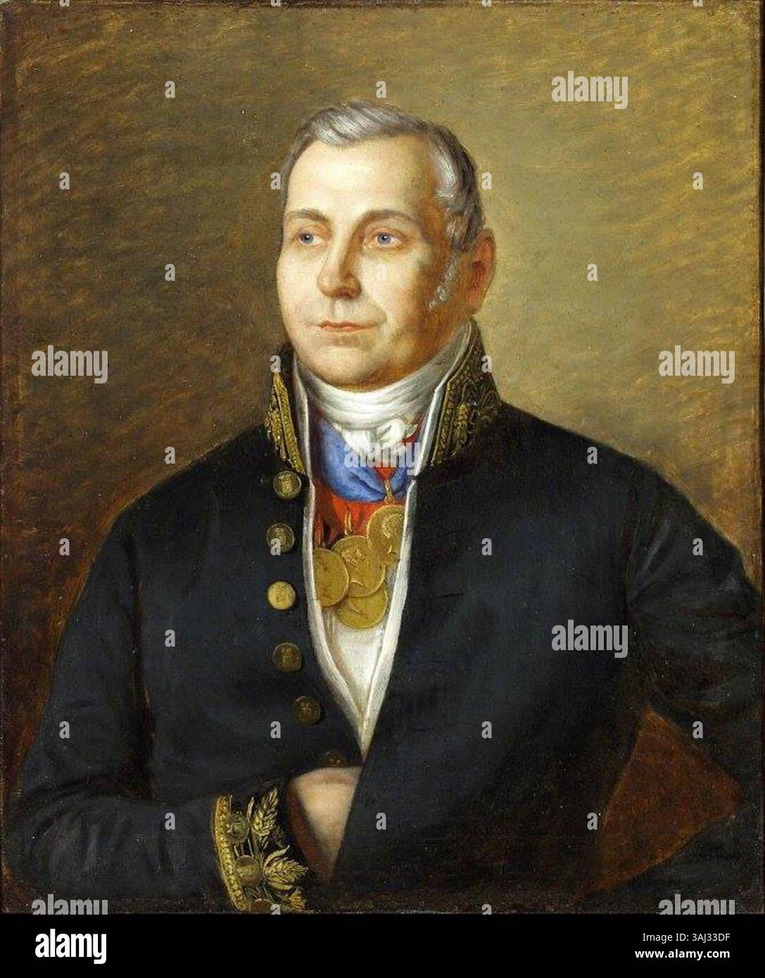 A portrait of Nikolay Ivanovich Skulyabin from 1848, showcasing the ...