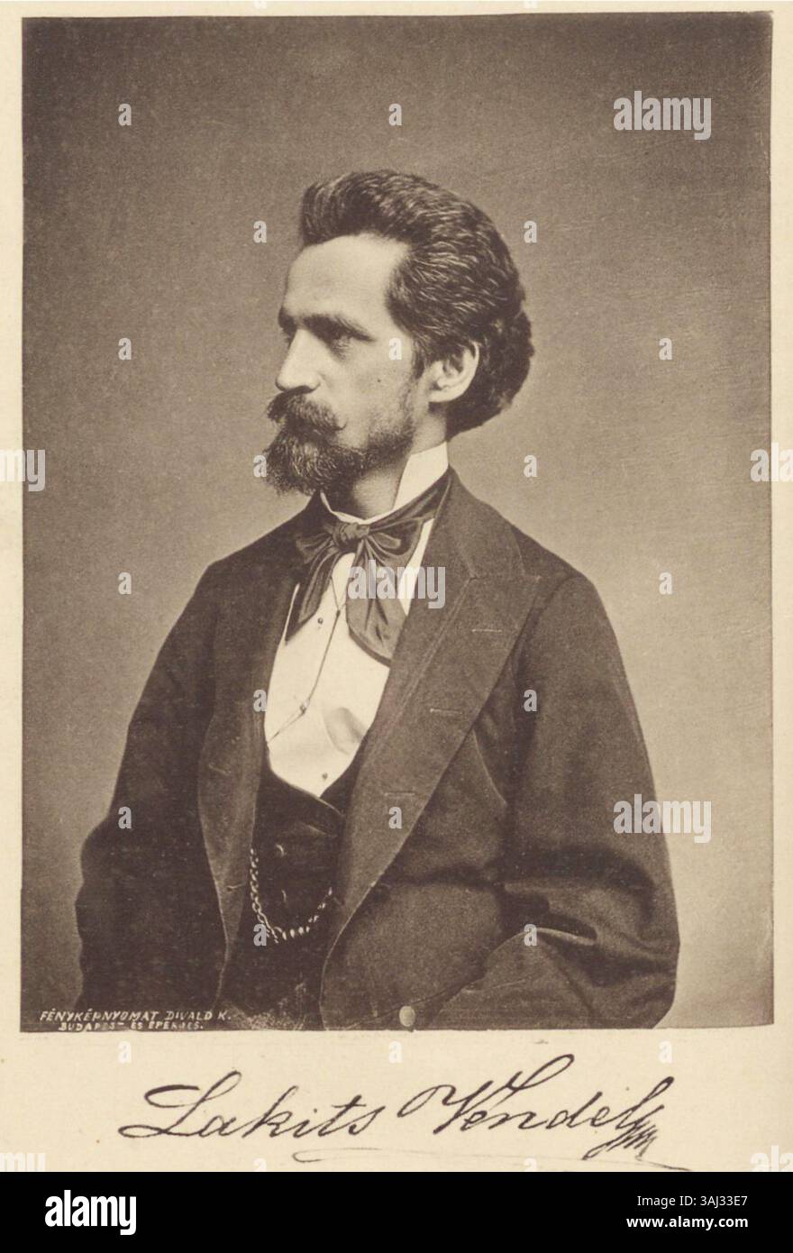 The portrait of Lakits Vendel, a Hungarian educator and school director ...