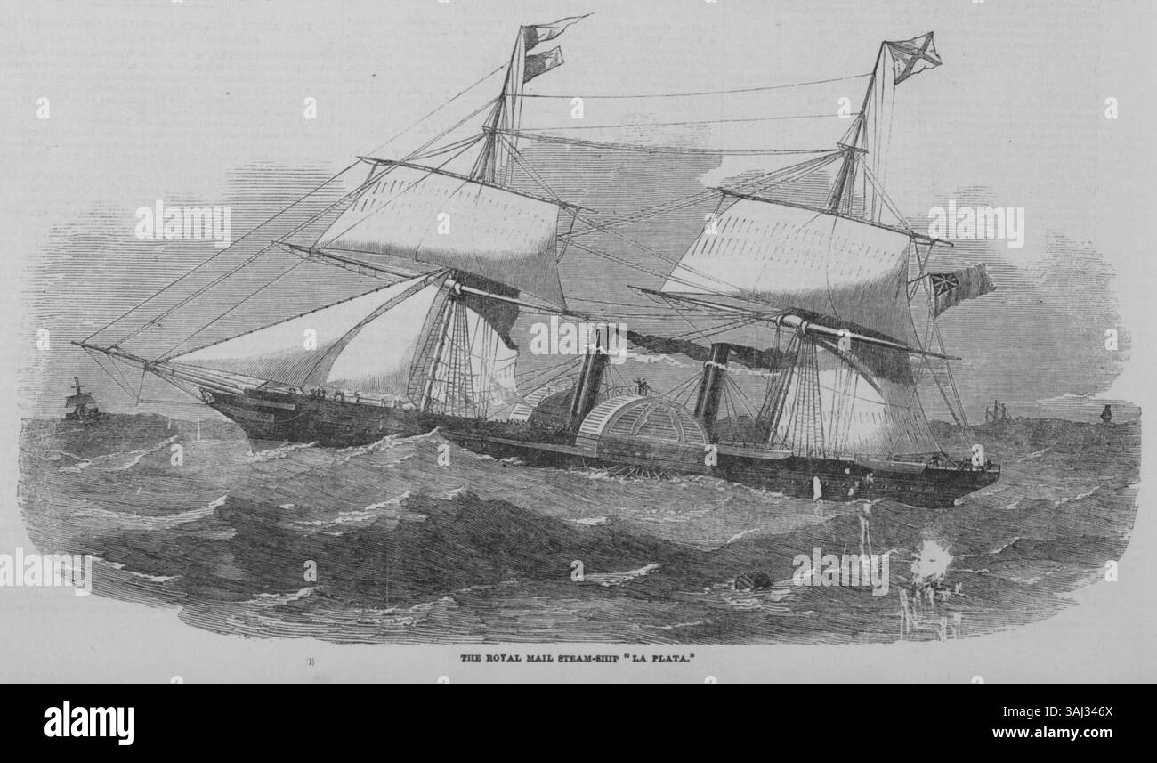 The Royal Mail Steam-Ship 'La Plata', featured in The Illustrated ...