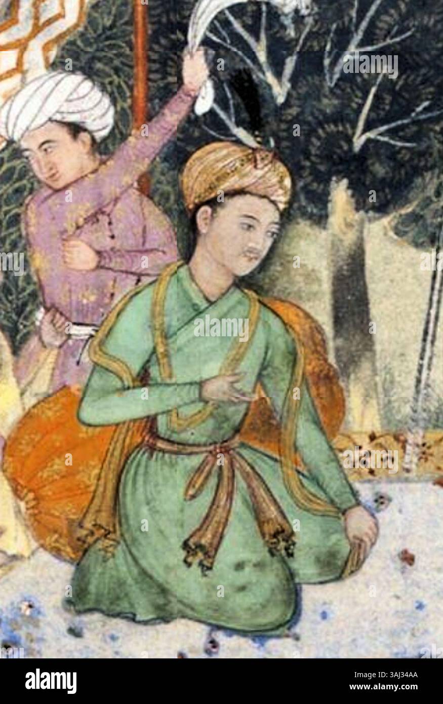 This 1589-90 Baburnama illustration commemorates Babur's emotions and ...