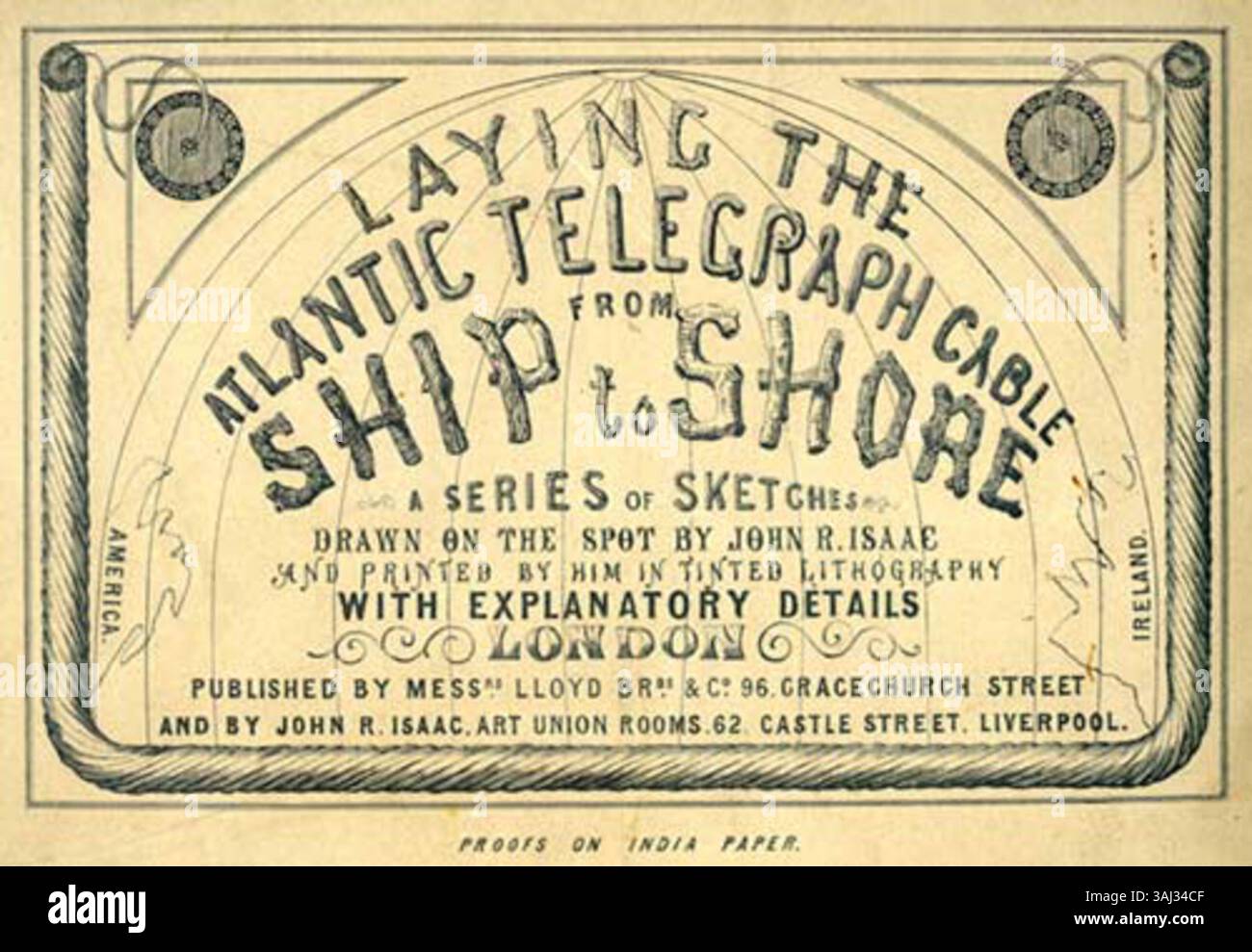 This lithograph by John Raphael Isaac depicts the laying of the ...