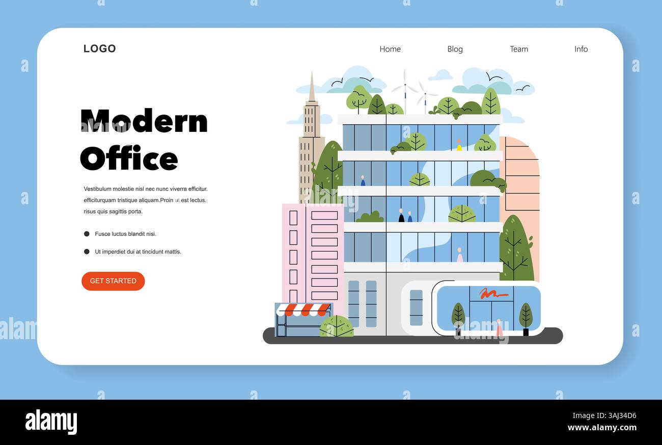 Modern office illustration reflecting contemporary workspaces designed ...