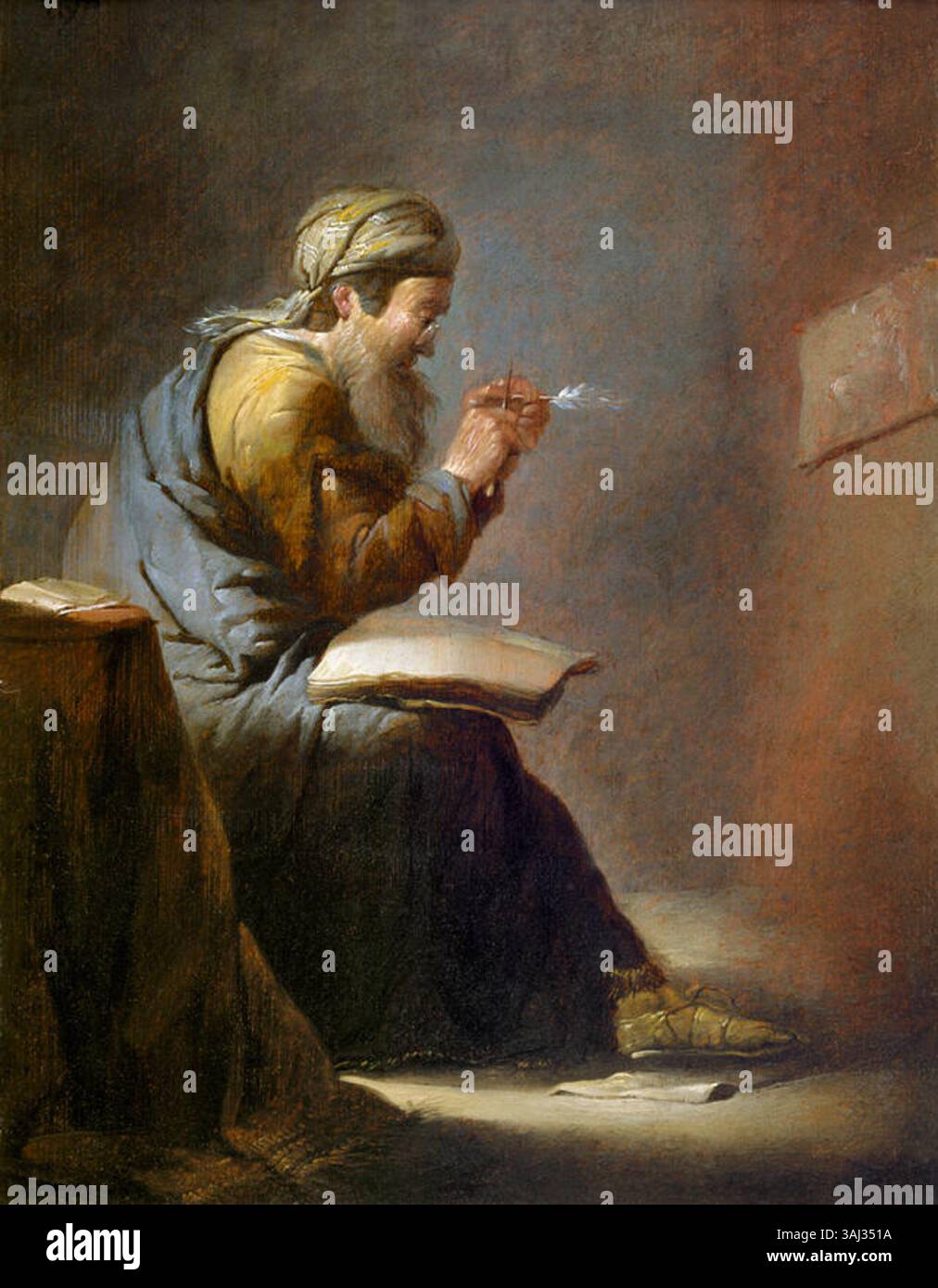 Benjamin Gerritsz Cuyp's 1640s painting, 'Oriental Writer Cutting His ...