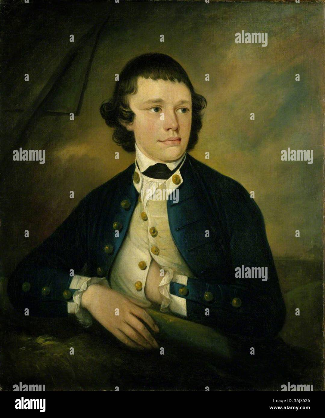 This portrait, attributed to John Webber, depicts Midshipman James Ward ...