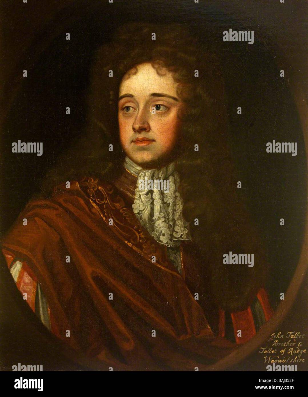 Portrait of Charles Talbot, 1st Duke of Shrewsbury, painted by Godfrey Kneller, circa 1690. Oil ...