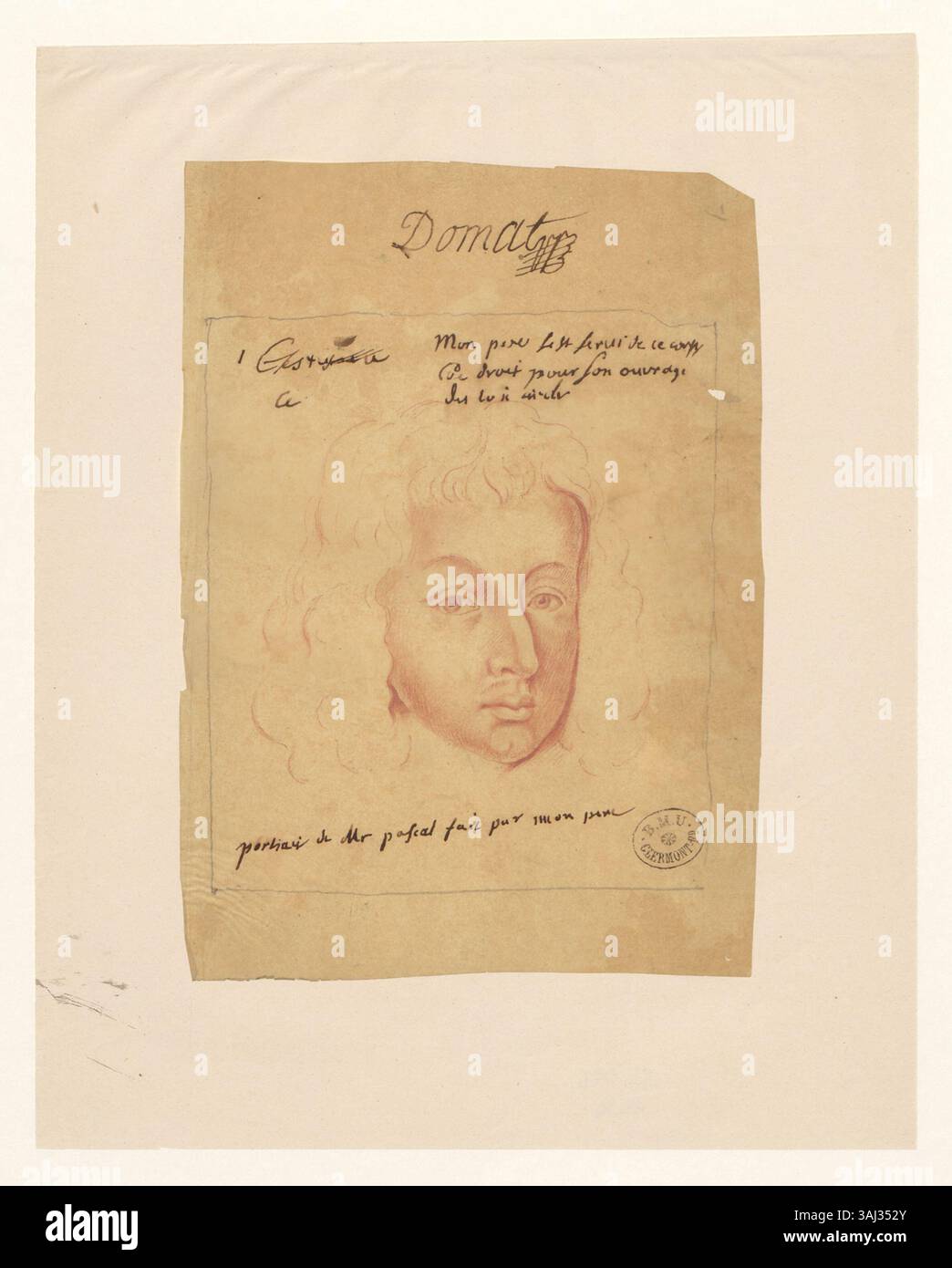 This drawing from the Boyer collection shows a portrait of Blaise ...
