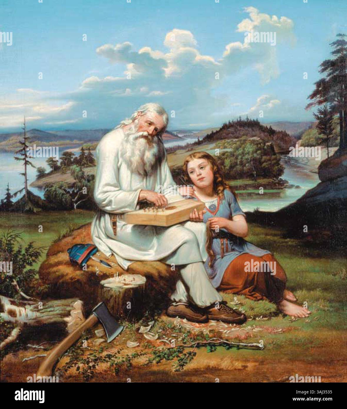 This 1851 painting by Johan Zacharias Blackstadius depicts Väinämöinen ...