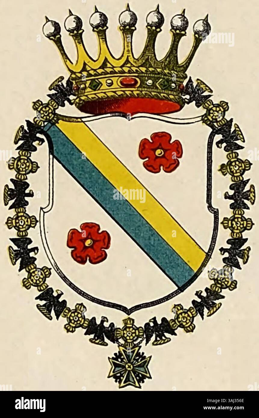 This coat of arms, attributed to an unidentified artist, represents the ...